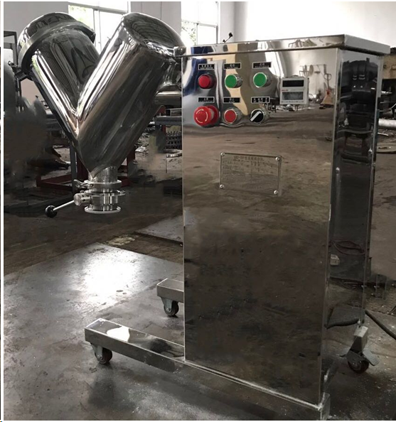 V Shaped Lab Ball Mill Mixer 10L Single Plinth Powder Blending Machine ...