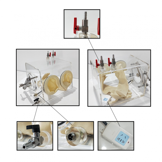 Small Size Full View Laboratory Glove Box With Nitrogen / Argon / Helium